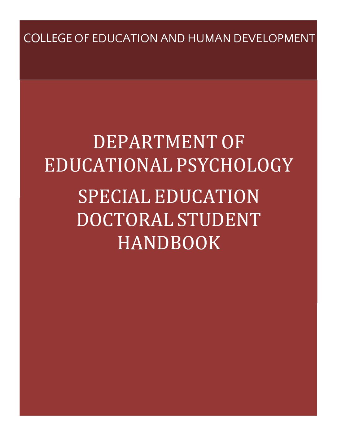 SPED Doc Handbook - Educational Psychology
